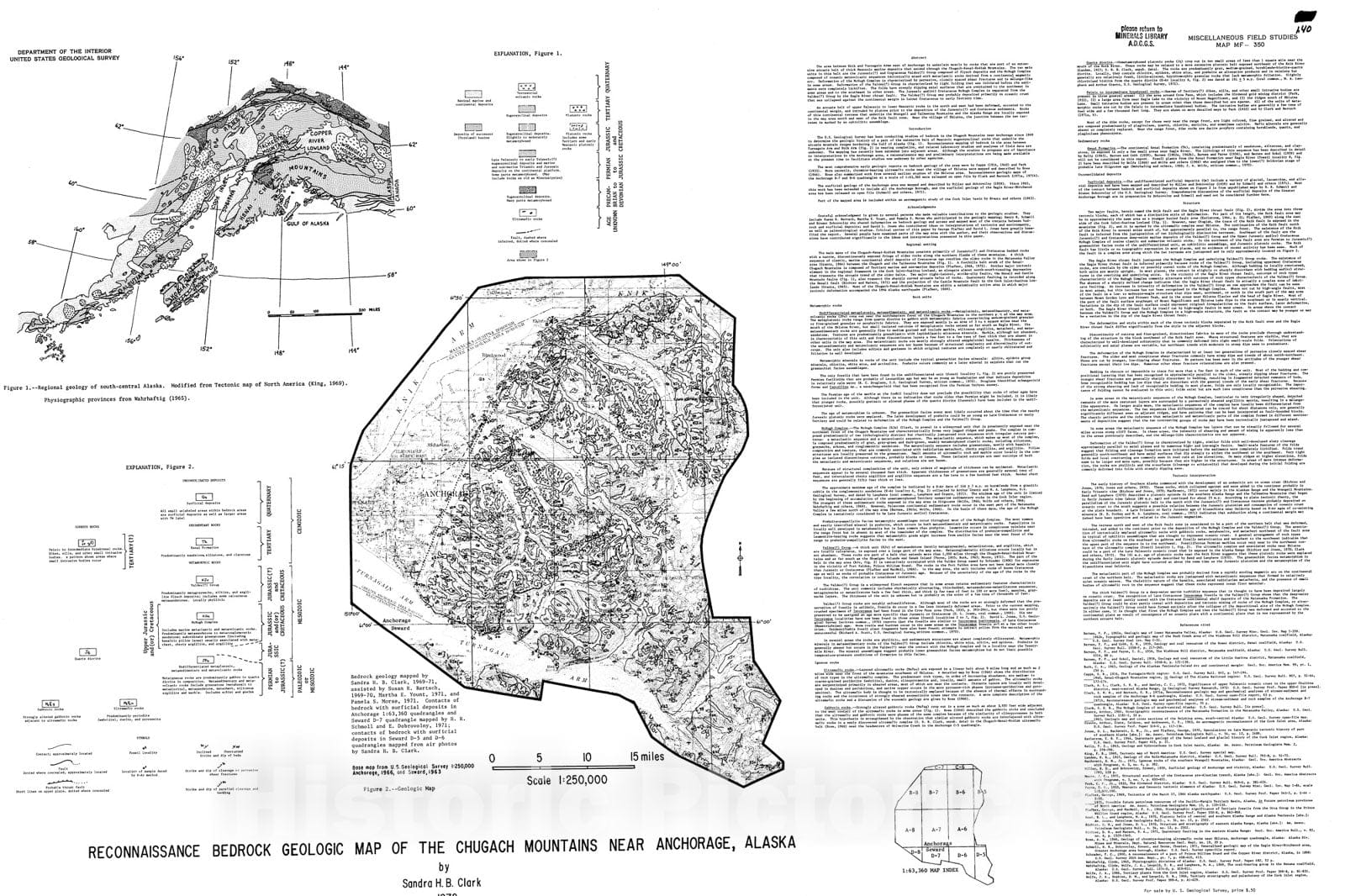 Map : Reconnaissance bedrock geologic map of the Chugach Mountains nea ...