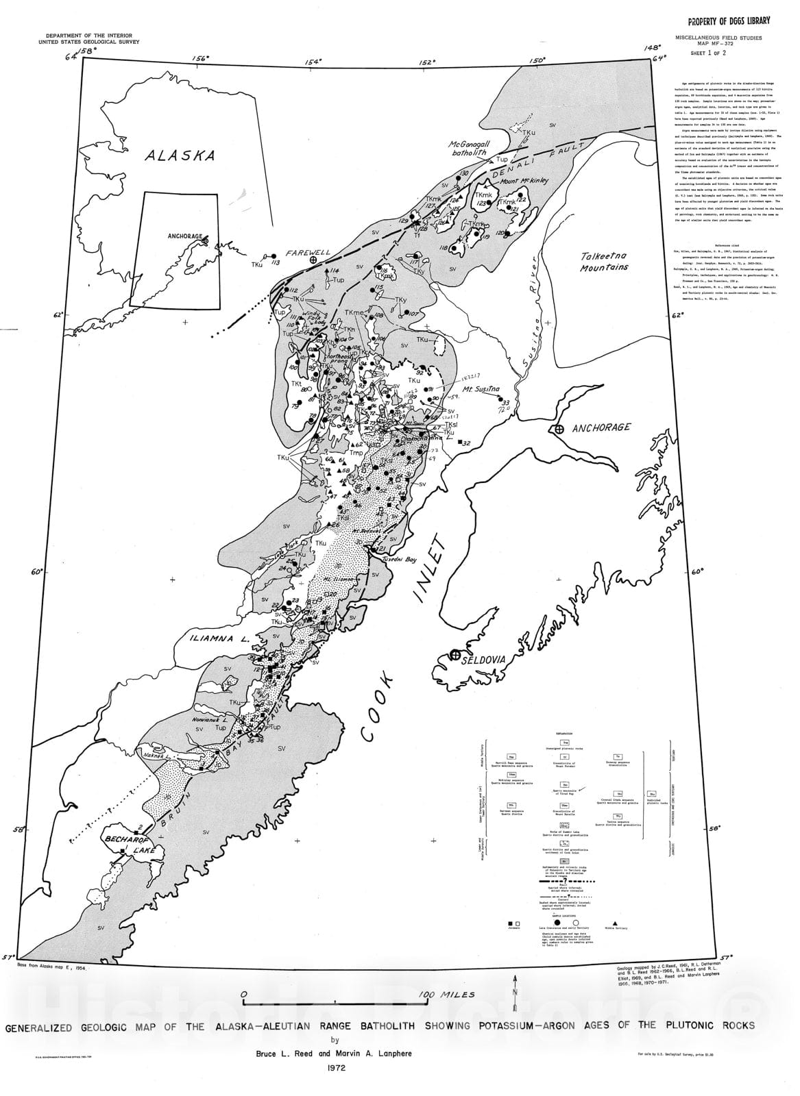 Map : Generalized geologic map of the Alaska-Aleutian Range batholith ...