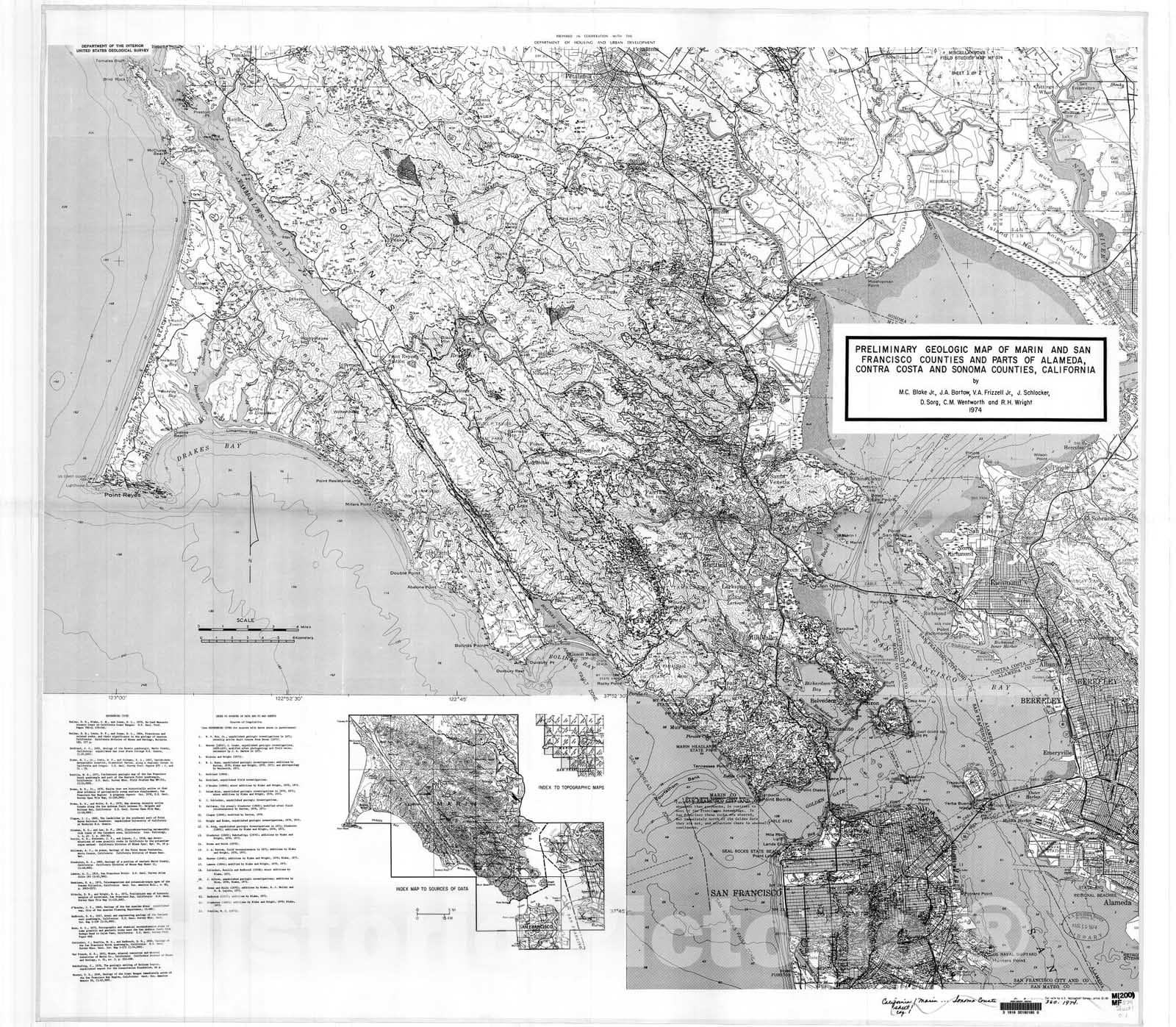 Map : Preliminary geologic map of Marin and San Francisco Counties, an ...