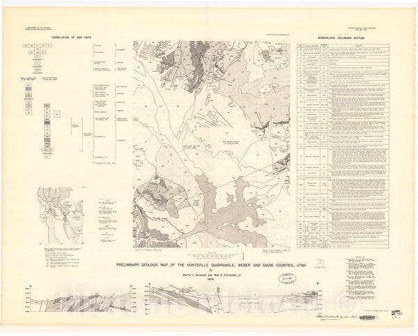 Map : Preliminary geologic map of the Huntsville quadrangle, Weber and ...
