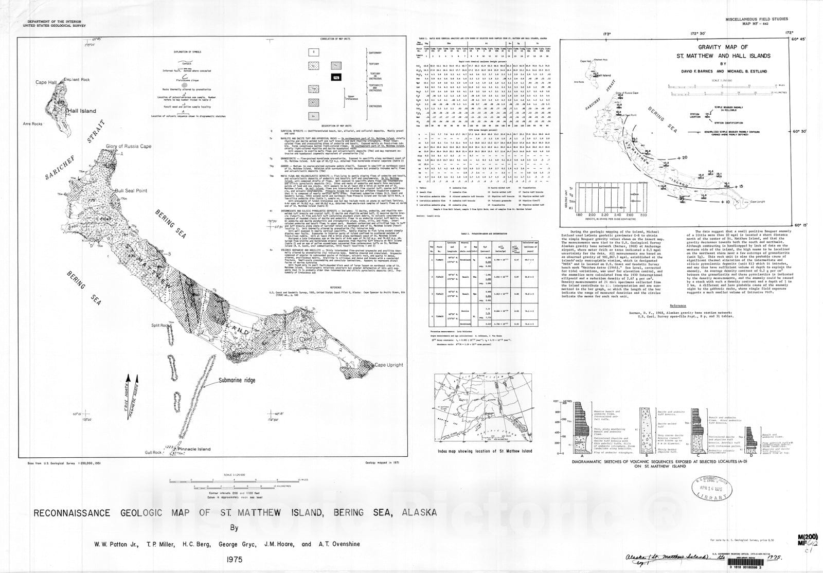 Map : Reconnaissance geologic map of St. Matthew Island, Bering Sea, A ...