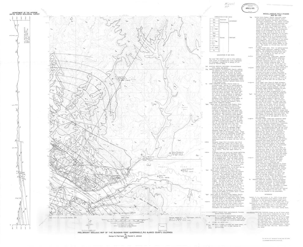 Map : Preliminary geologic map of the Buckskin Point quadrangle, Rio B ...