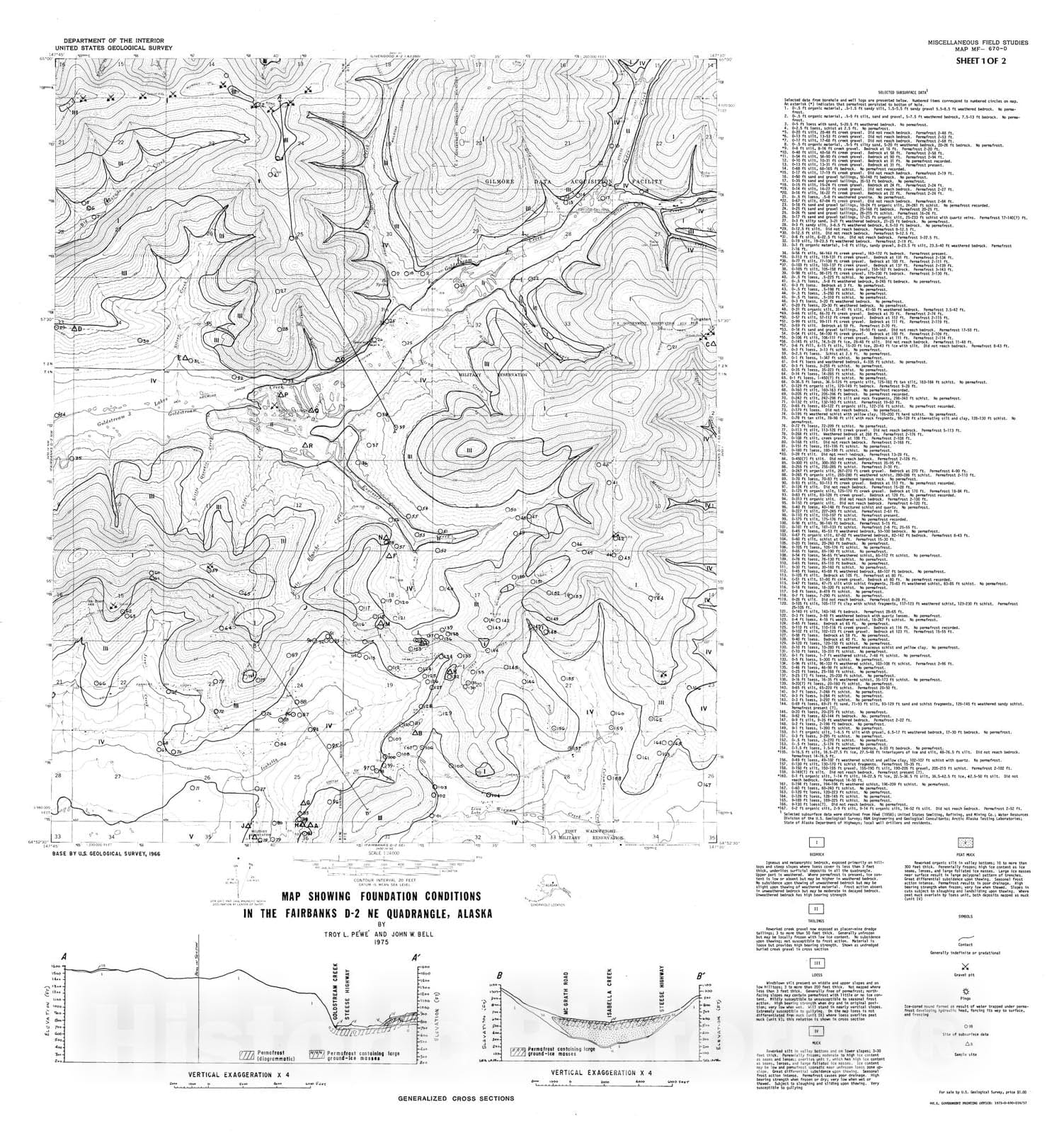 Map : Map showing foundation conditions in the Fairbanks D-2 NE quadra ...