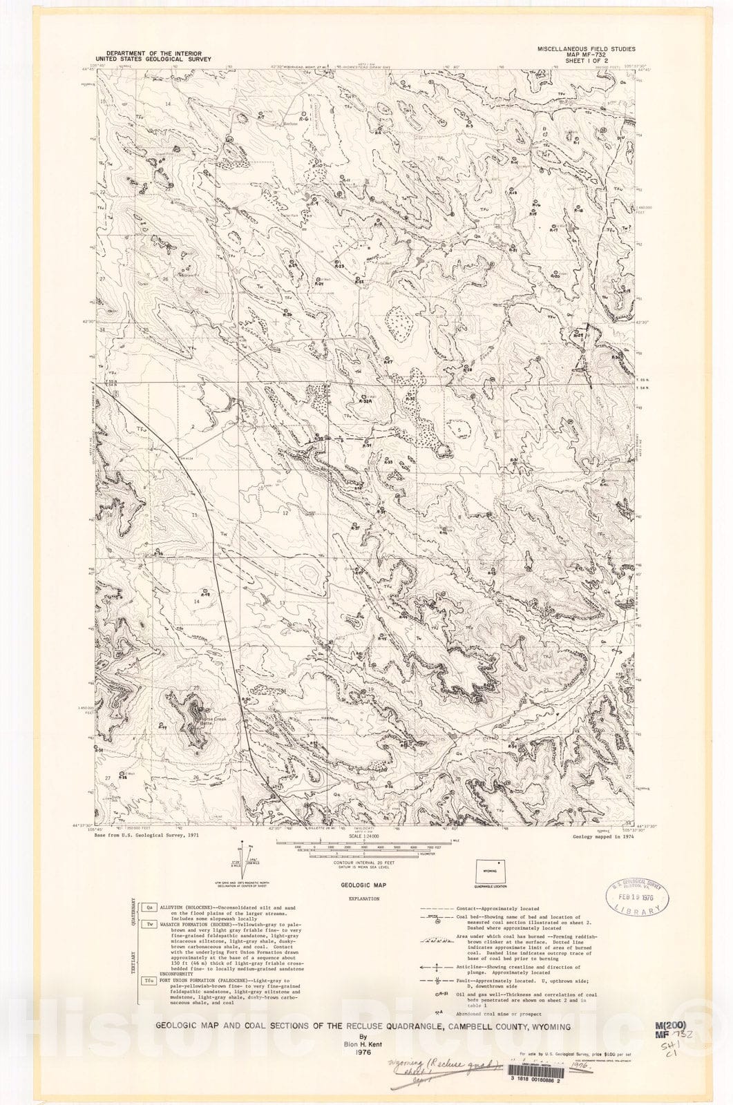 Map : Preliminary geologic map and coal sections of the Recluse quadra ...