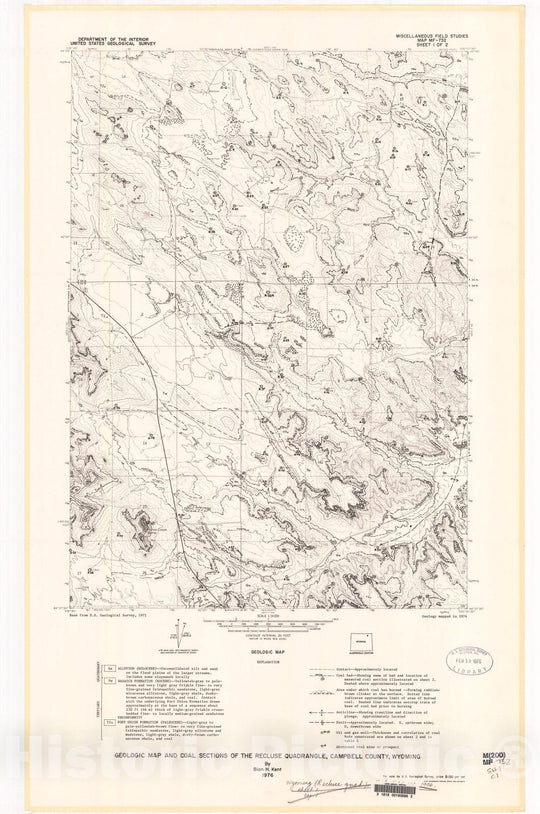 Map : Preliminary geologic map and coal sections of the Recluse quadra ...
