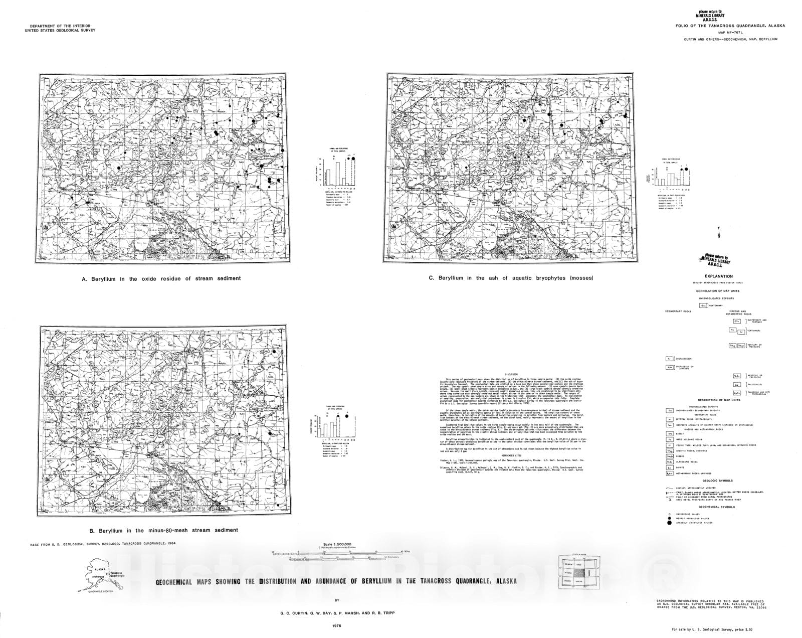 Map : Geochemical maps showing the distribution and abundance of beryl ...