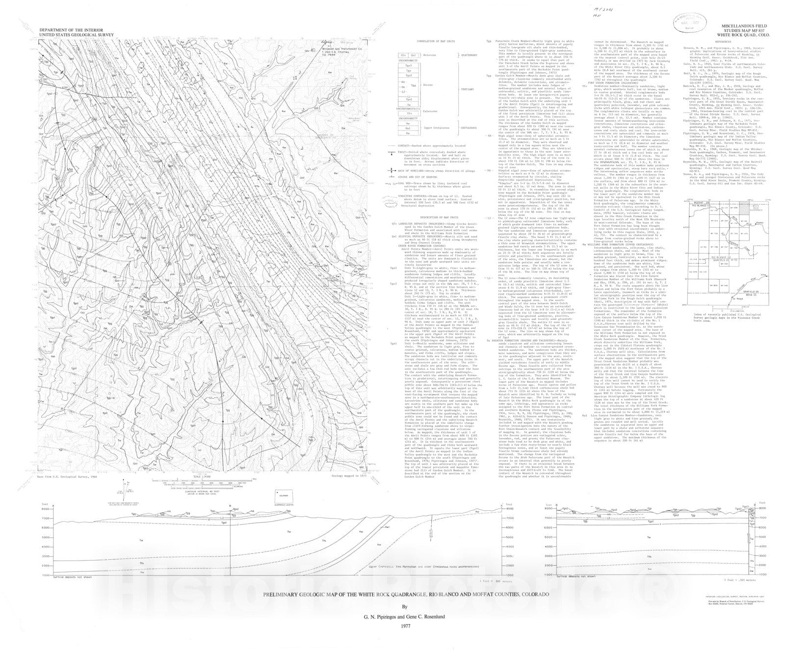 Map : Preliminary geologic map of the White Rock quadrangle, Rio Blanc ...