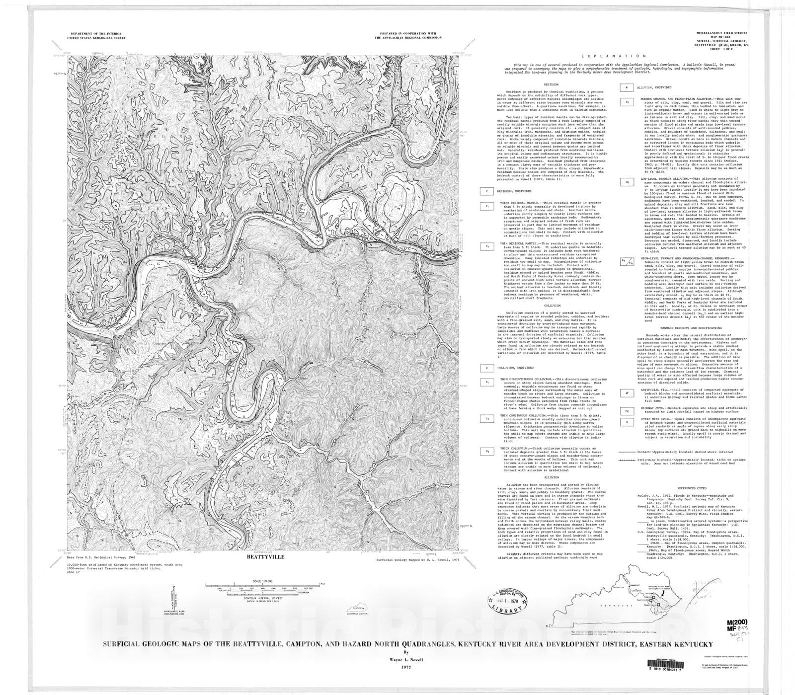 Map : Surficial geologic maps of the Beattyville, Campton, and Hazard ...