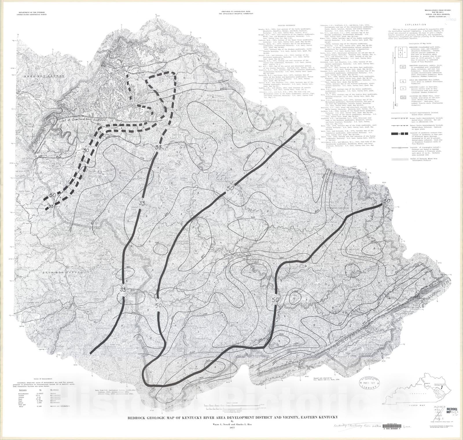 Map : Bedrock geologic map of Kentucky River Area Development District ...