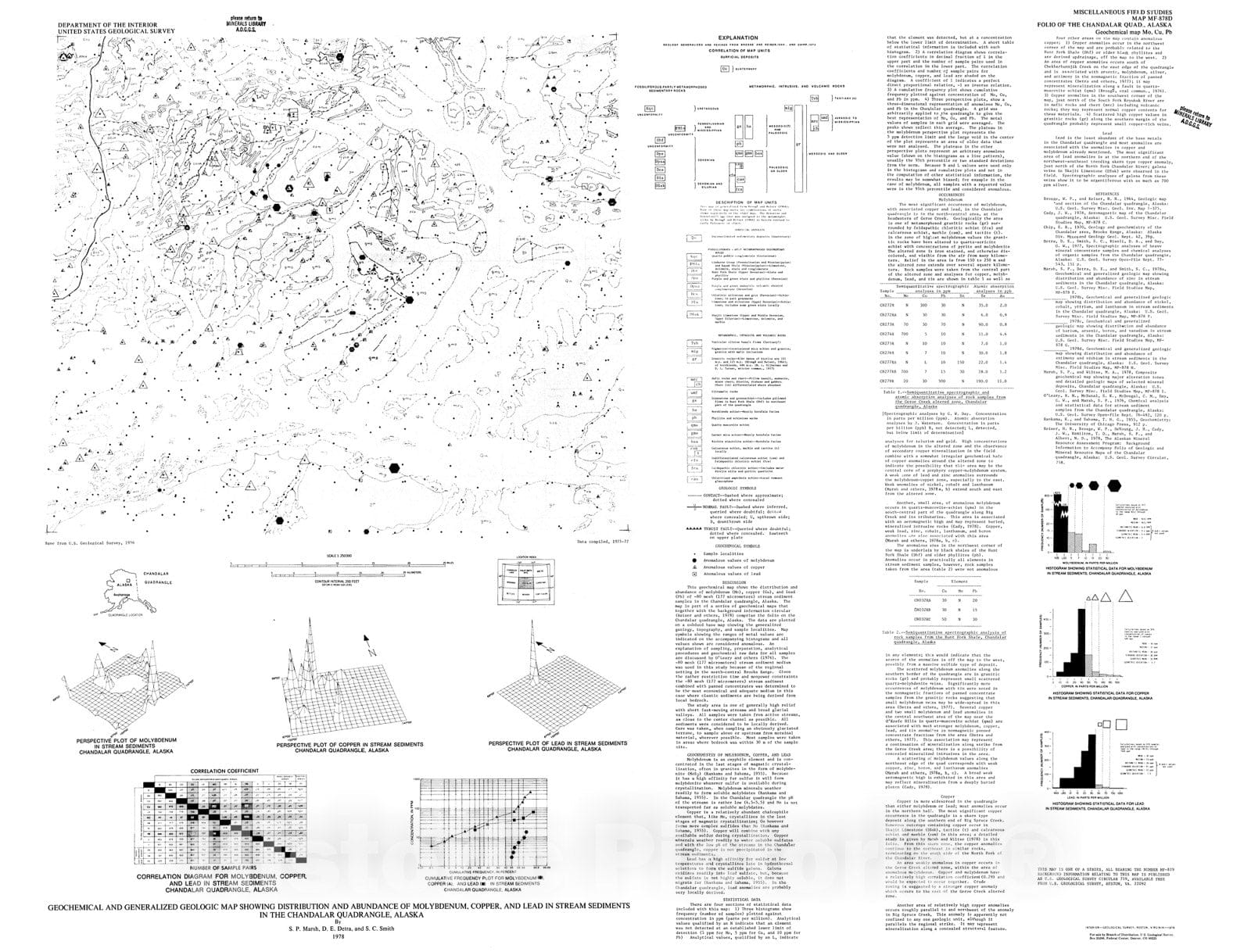 Map : Geochemical and generalized geologic map showing distribution an ...