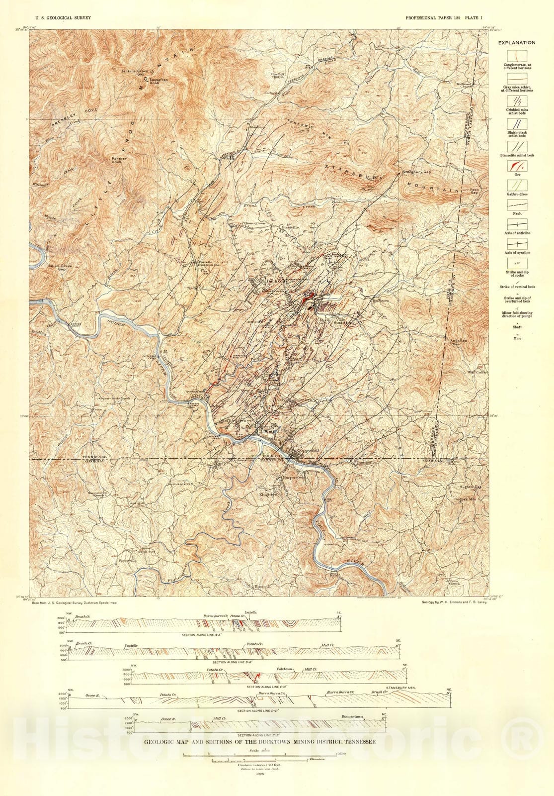 Map : Geology and ore deposits of the Ducktown mining district, Tennes ...