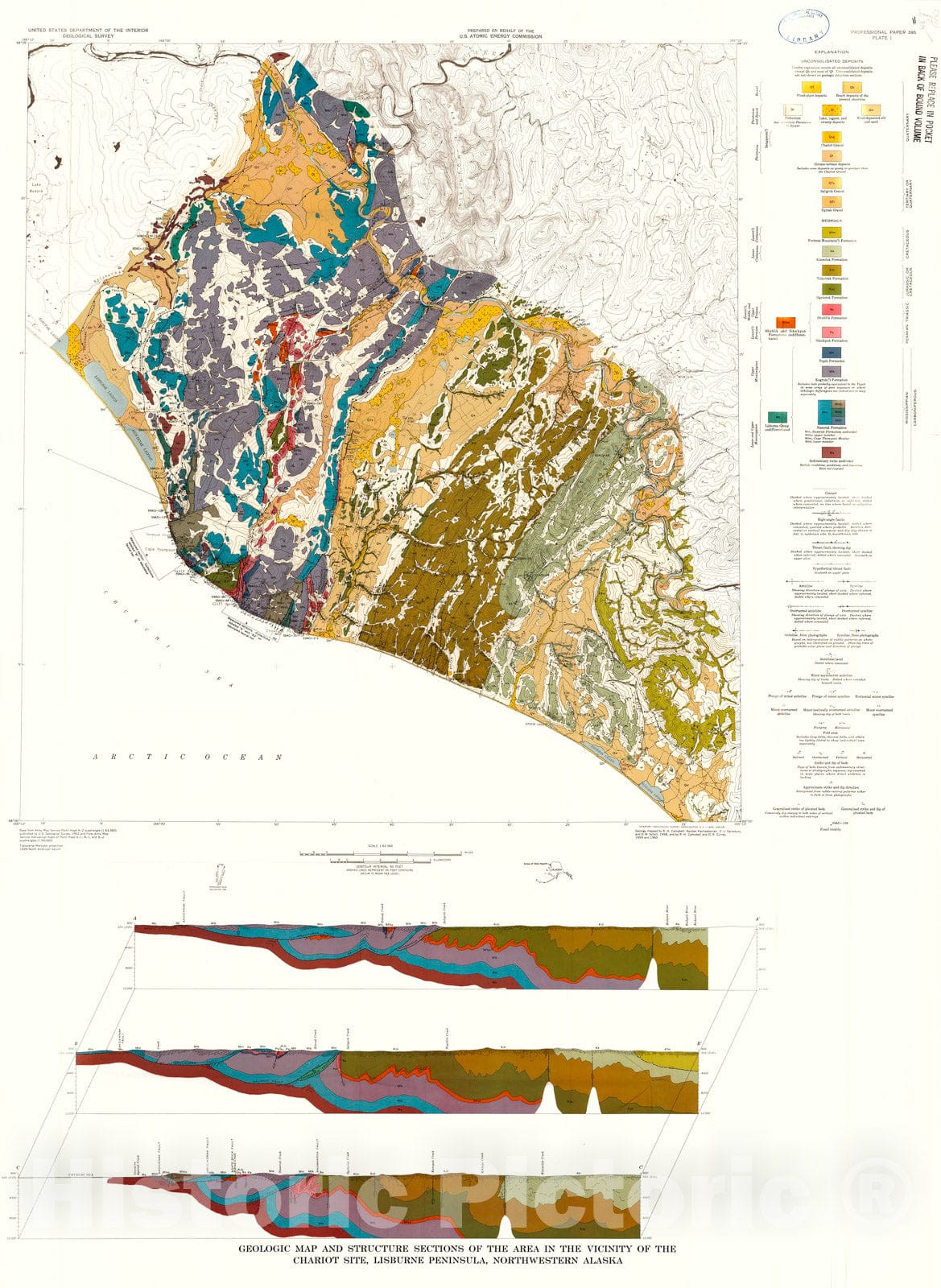 Map : Areal geology in the vicinity of the Chariot site, Lisburne Peni ...