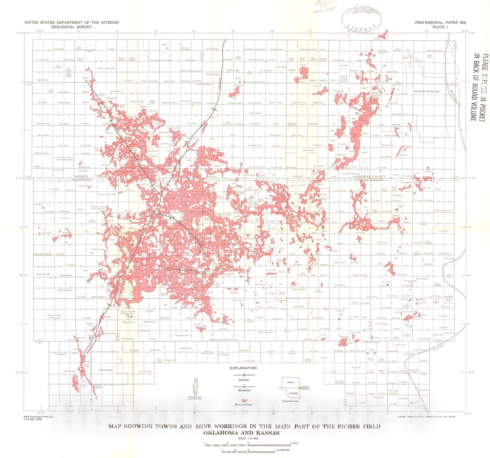 Map : Geology and ore deposits of the Picher Field, Oklahoma and Kansa ...