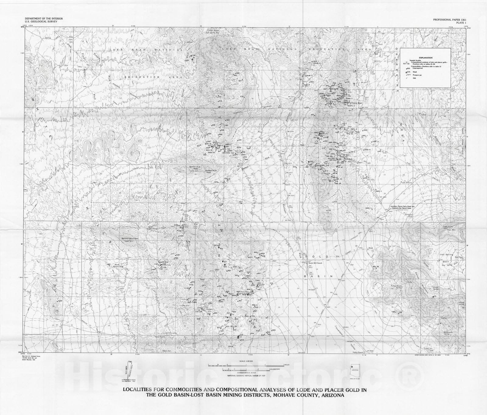 Map : Geology and gold mineralization of the Gold Basin-Lost Basin min ...