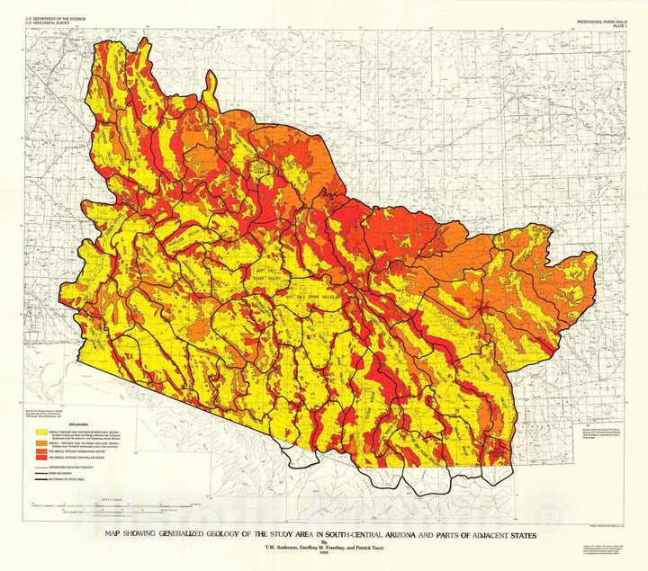Map : Geohydrology and water resources of alluvial basins in south-cen ...