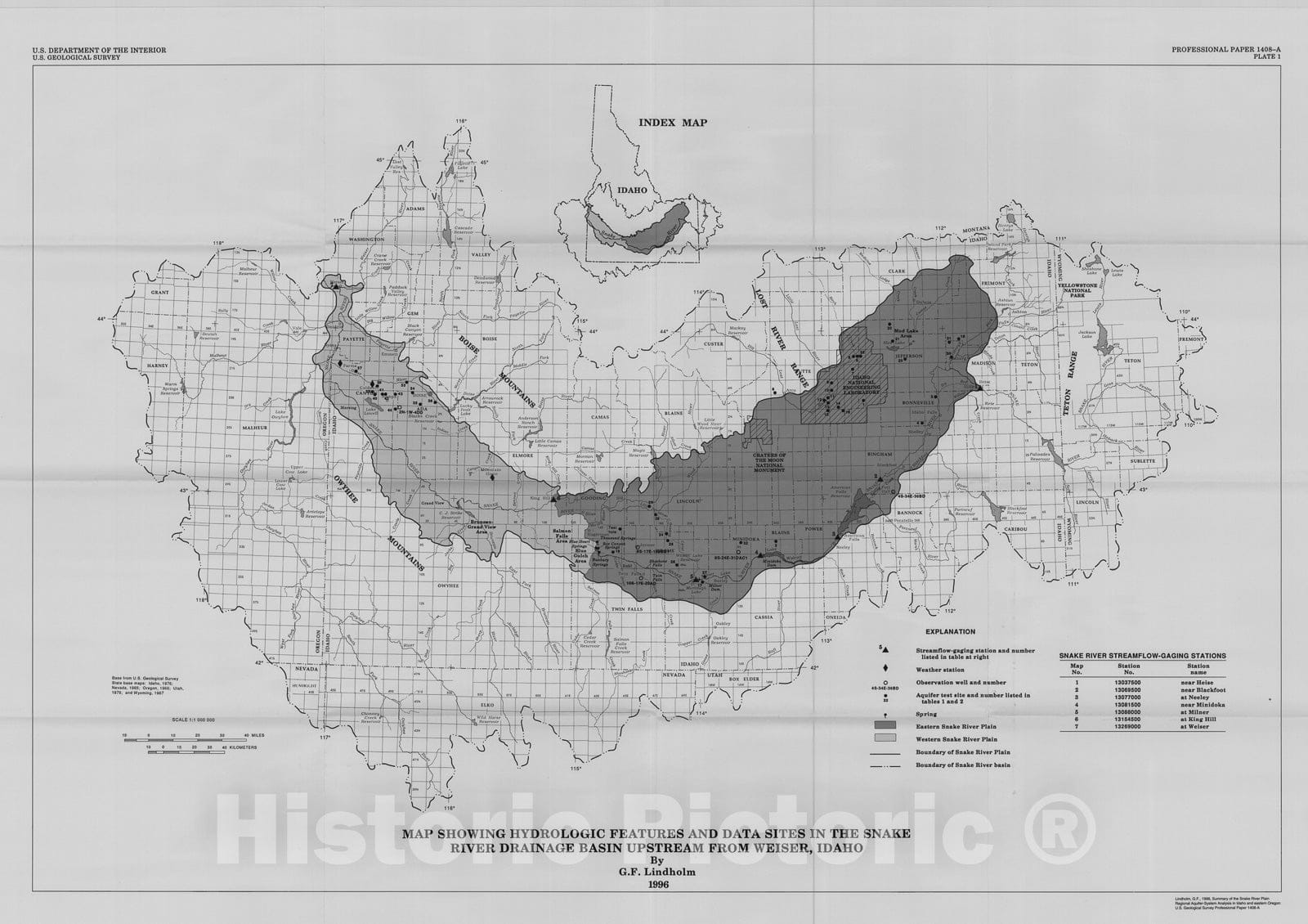 Map : Summary of the Snake River Plain regional aquifer-system analysi ...
