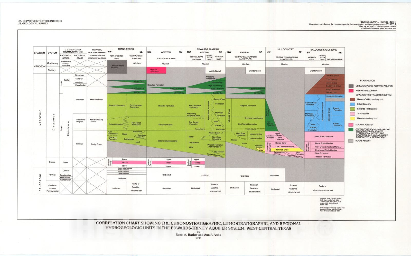 Map : Hydrogeologic framework of the Edwards-Trinity aquifer system, w ...