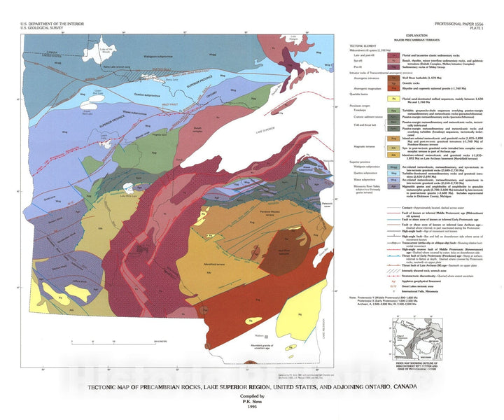 Map : Archean and Proterozoic geology of the Lake Superior region, U.S ...