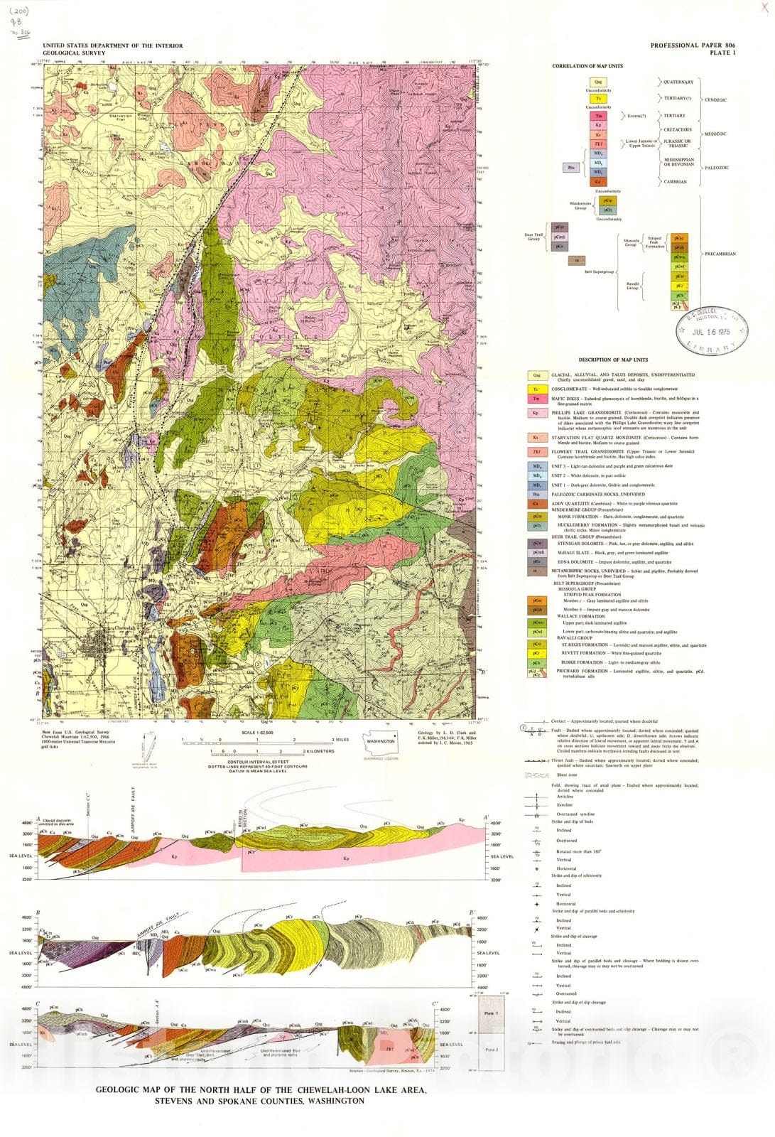 Map : Geology of the Chewelah-Loon Lake area, Stevens and Spokane Coun ...