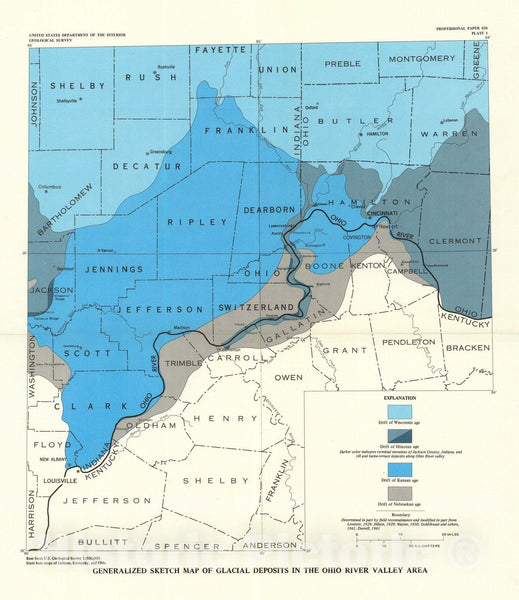 Map : Geomorphology and Quaternary geology of the glaciated Ohio River ...