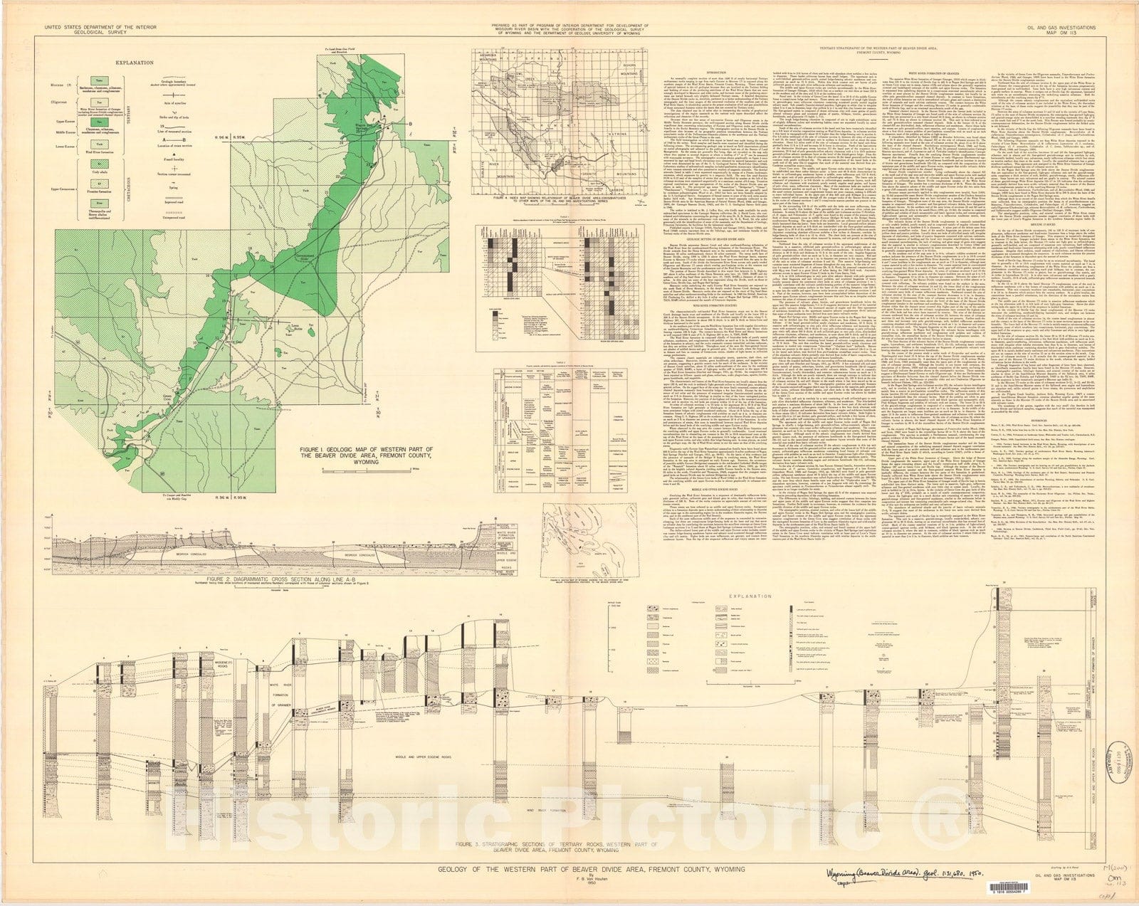 Map : Tertiary stratigraphy of the western part of the Beaver Divide a ...