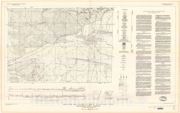 Map : Geologic map and structure sections of the Batesville District ...