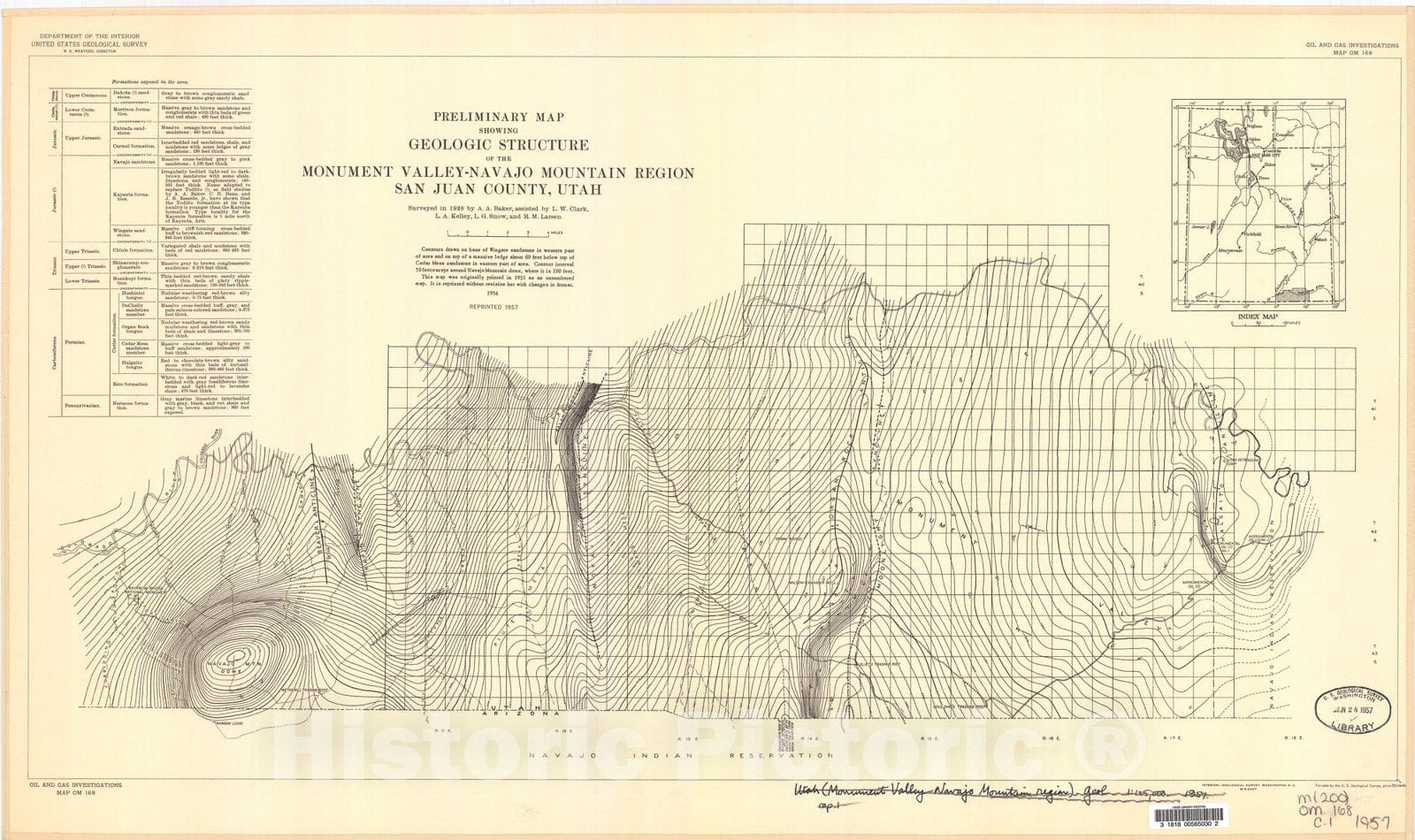 Map : Preliminary map showing geologic structure of the Monument Valle ...