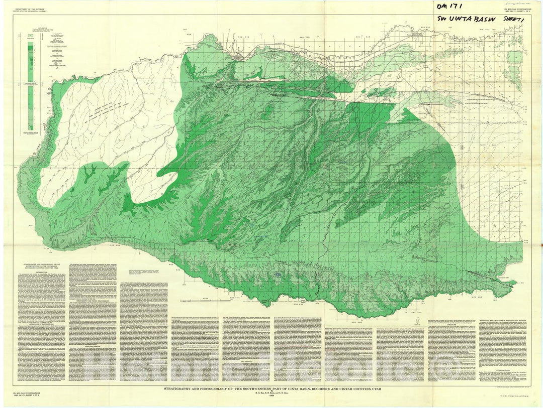 Map : Stratigraphy and photogeology of the southwestern part of Uinta ...