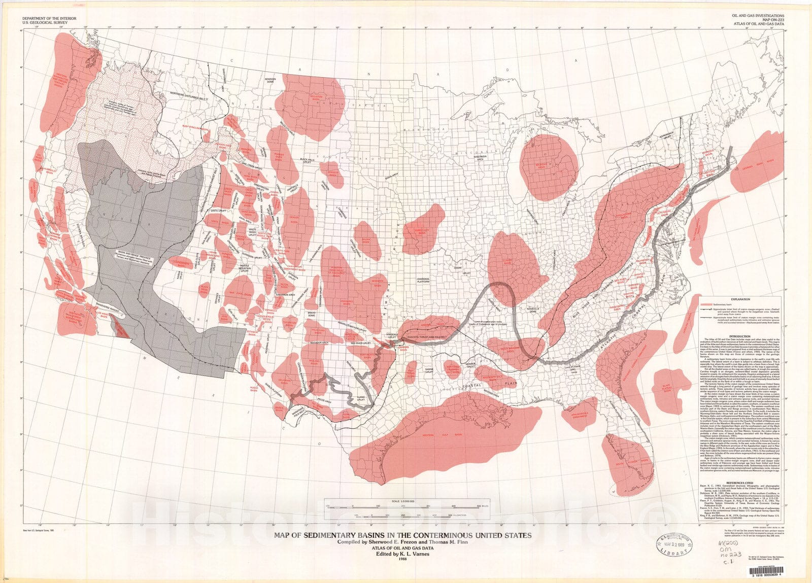 Map : Map of sedimentary basins in the conterminous United States, 198 ...