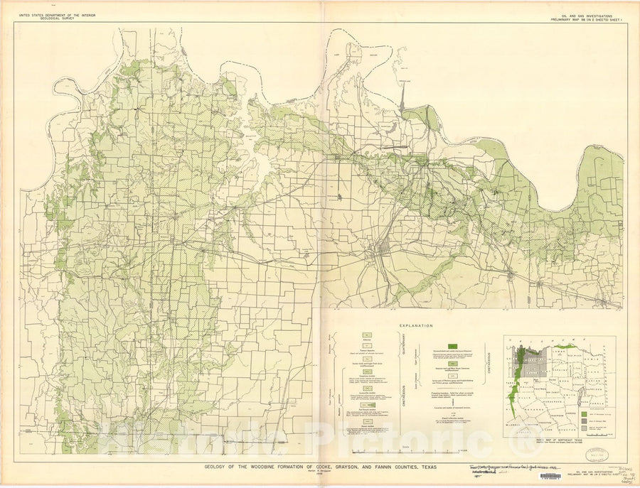 Map : Geology of the Woodbine formation of Cooke, Grayson, and Fannin ...