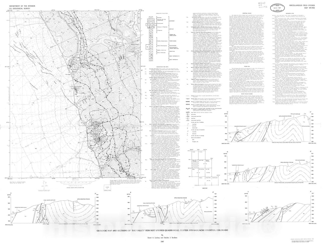 Map : Geologic map and sections of the Valley View Hot Springs quadran ...