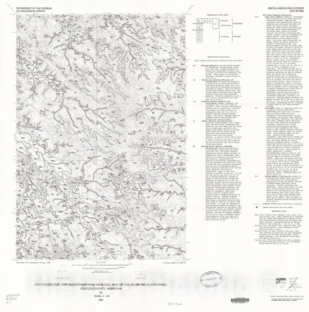 Map : Photogeologic and reconnaissance geologic map of the Beebe SW qu ...