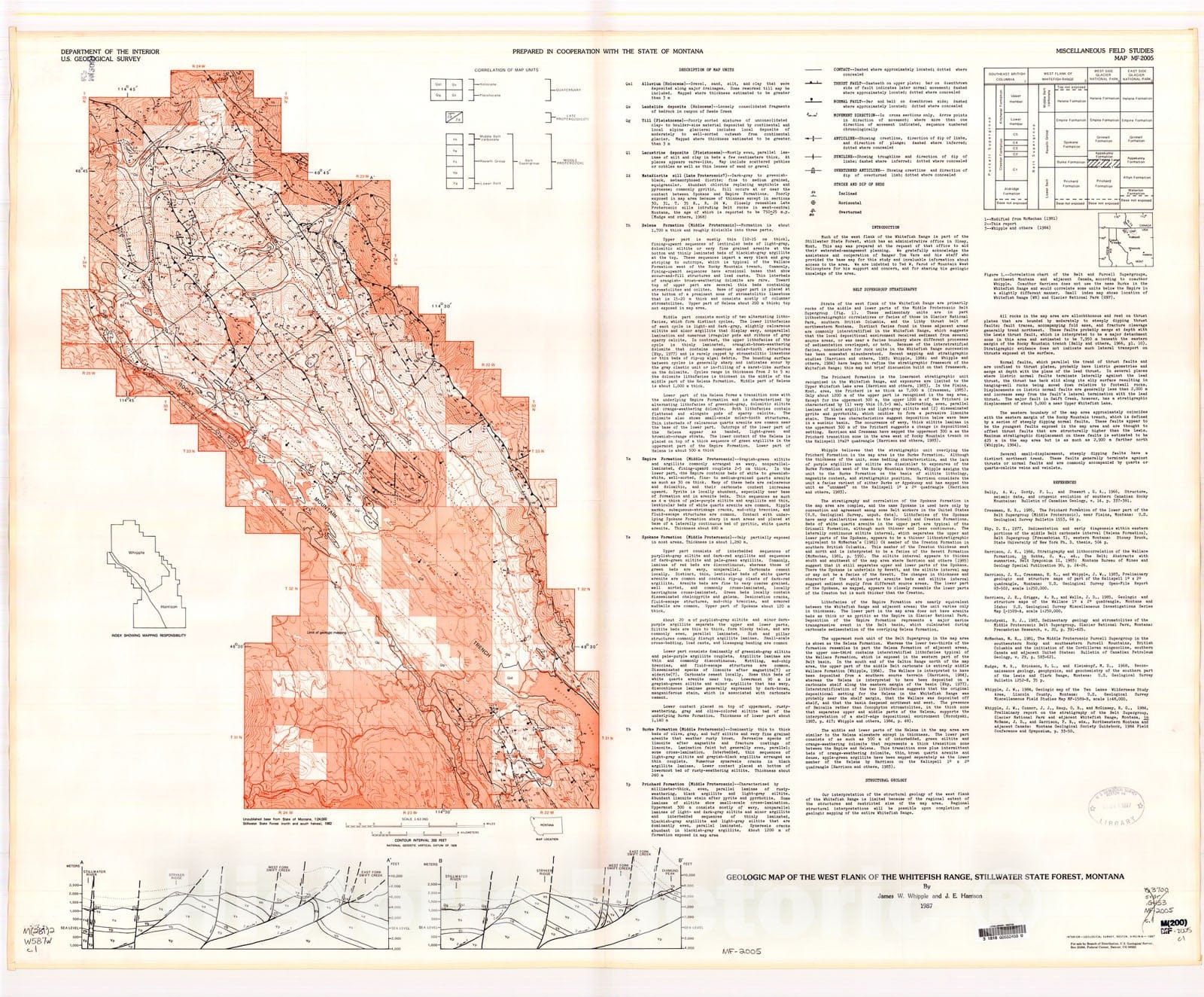 Map : Geologic map of the west flank of the Whitefish Range, Stillwate ...