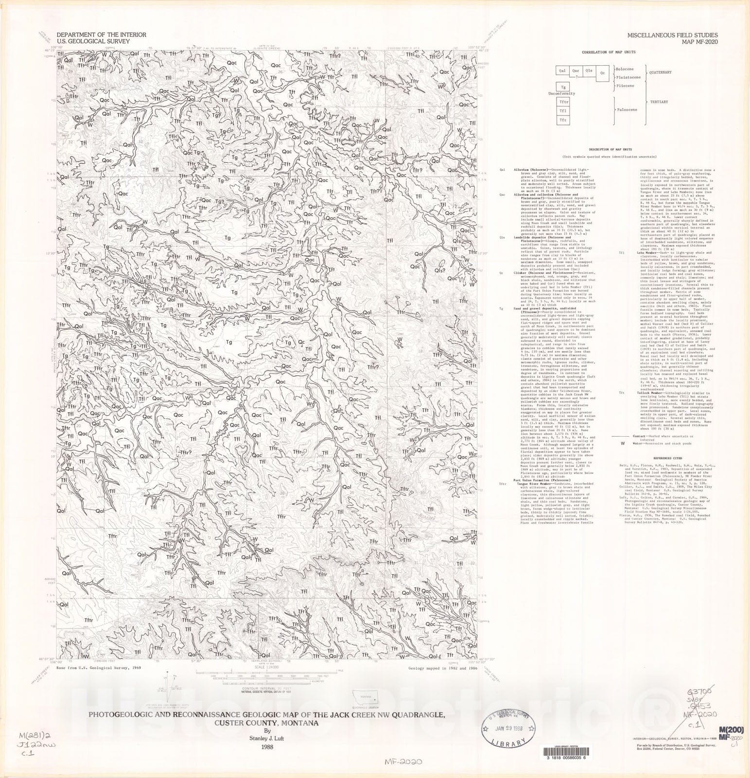 Map : Photogeologic and reconnaissance geologic map of the Jack Creek ...