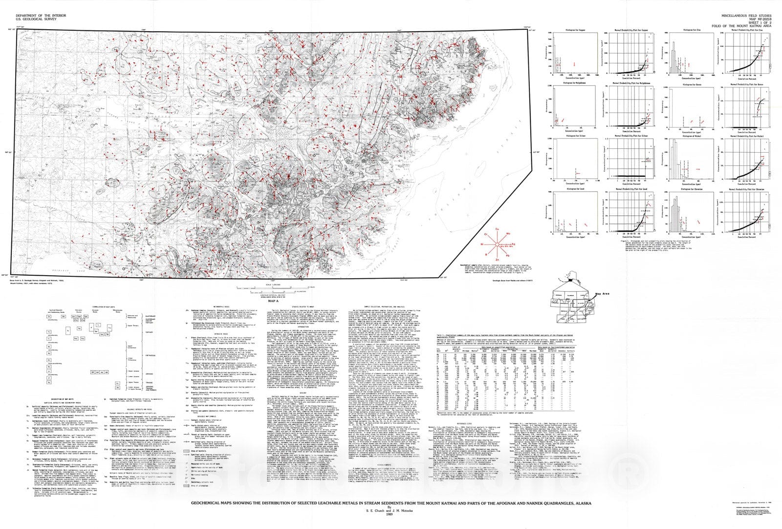 Map : Geochemical maps showing the distribution of selected leachable ...