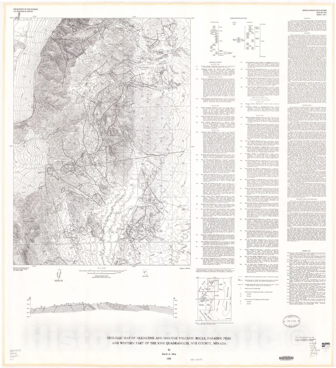 Map : Geologic map of Oligocene and Miocene volcanic rocks, Paradise P ...
