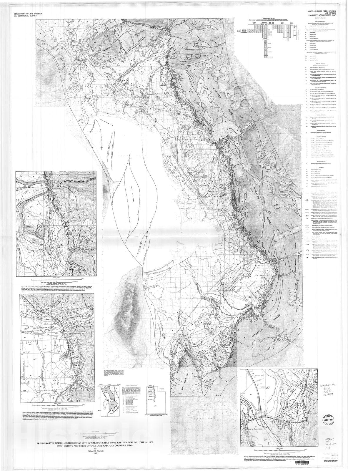 Map : Preliminary surficial geologic map of the Wasatch fault zone, Ut ...