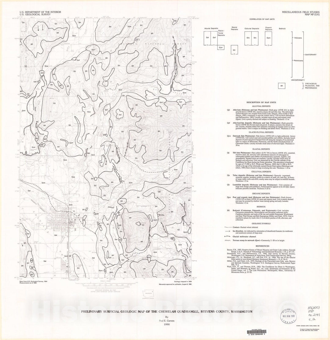 Map : Preliminary surficial geologic map of the Chewelah quadrangle, S ...