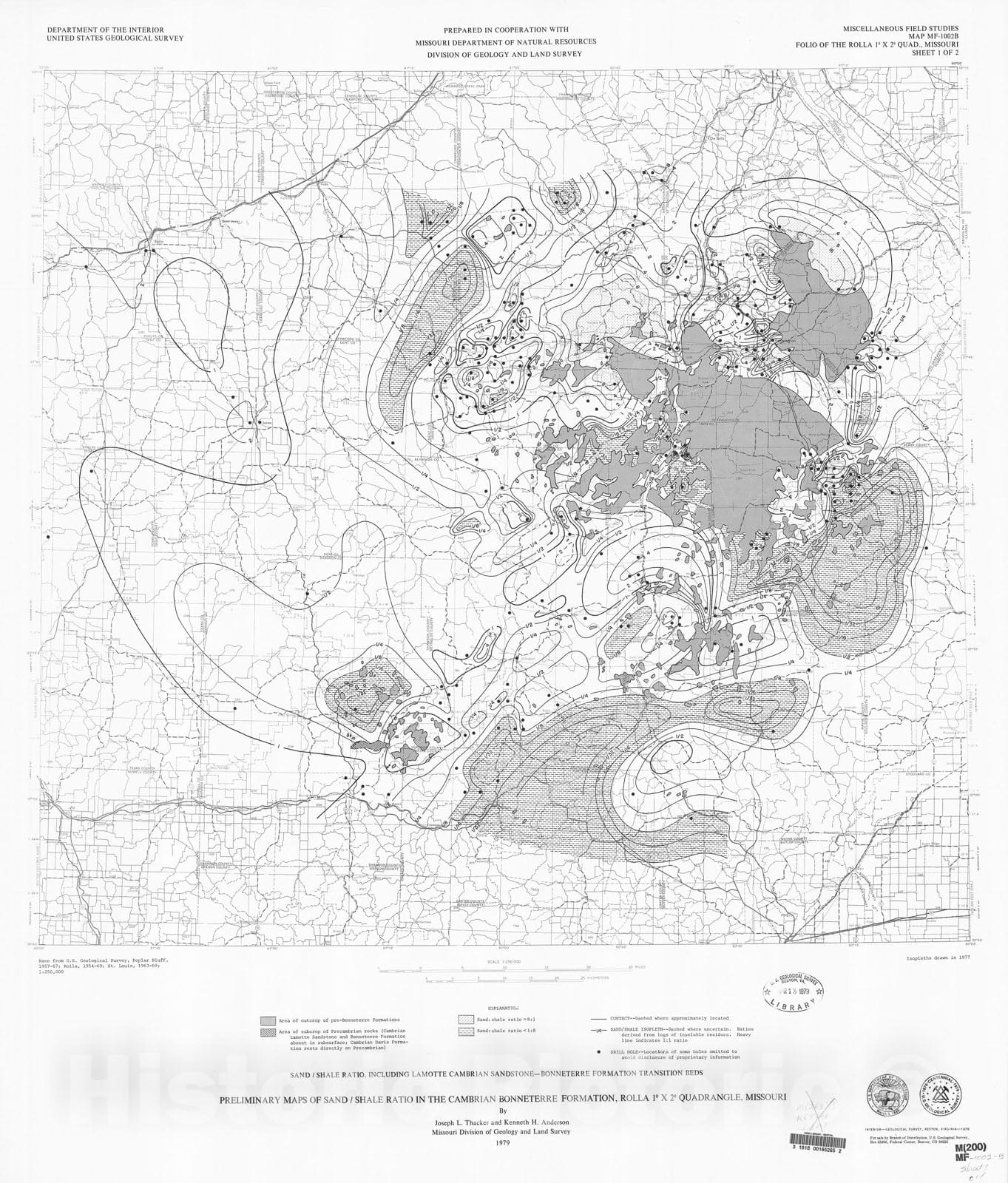 Map : Preliminary maps of sand/shale ratio in the Cambrian Bonneterre ...