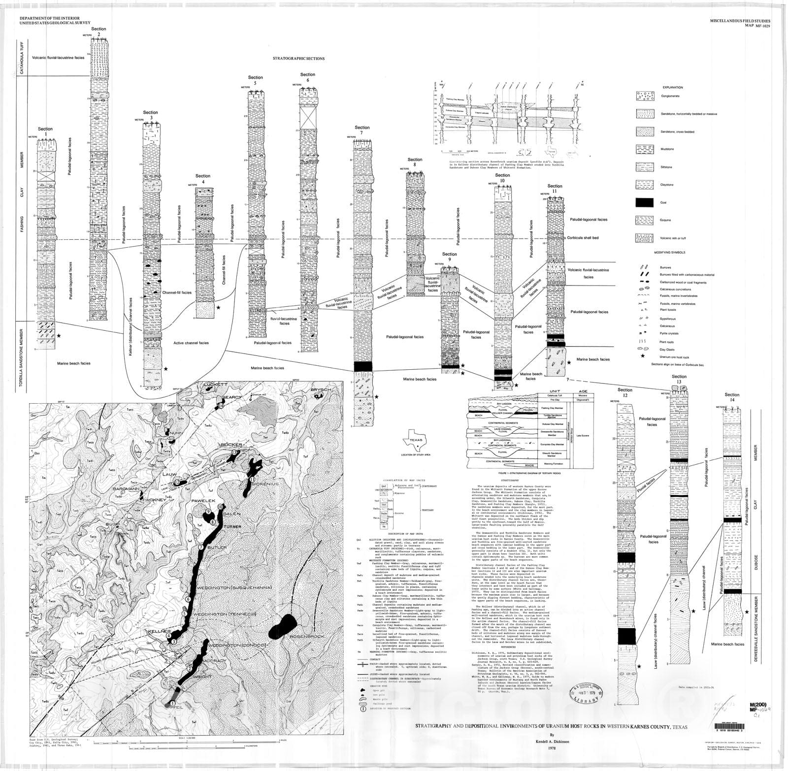Map : Stratigraphy and depositional environments of uranium host rocks ...