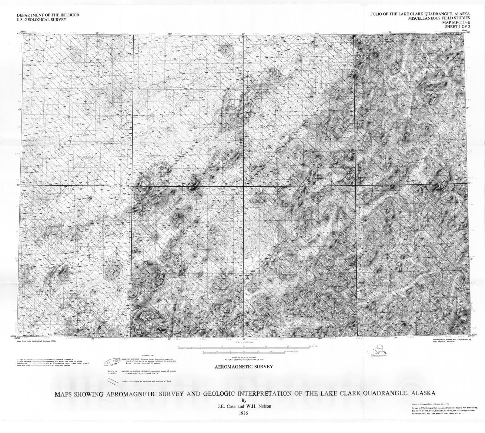 Map : Maps showing aeromagnetic survey and geologic interpretation of ...