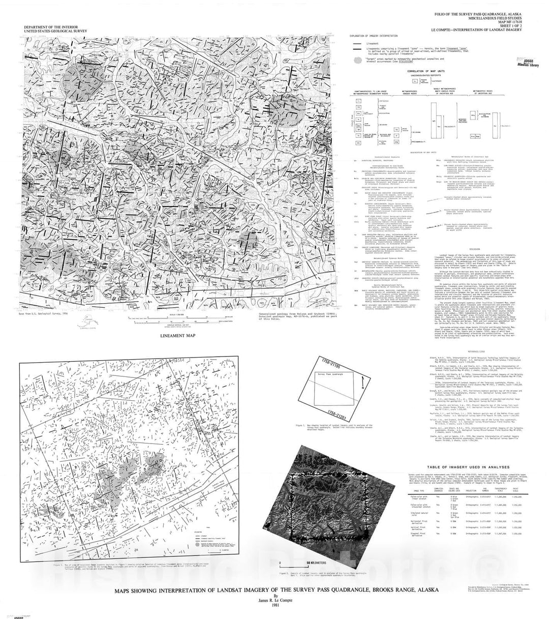 Map : Maps showing interpretation of Landsat imagery of the Survey Pas ...