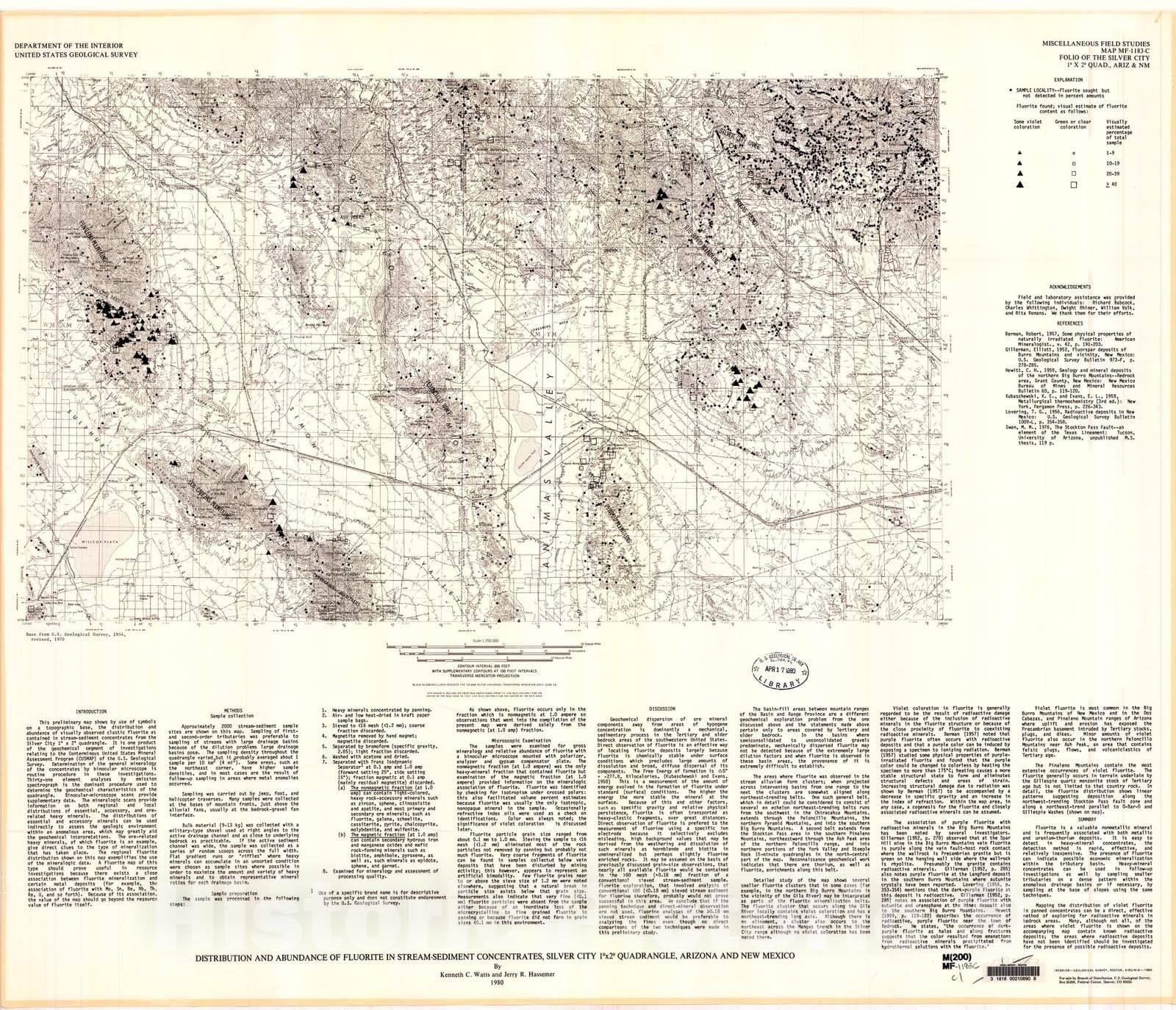 Map : Geochemical maps showing the distribution and abundance of fluor ...