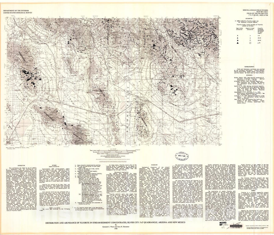 Map : Geochemical maps showing the distribution and abundance of fluor ...