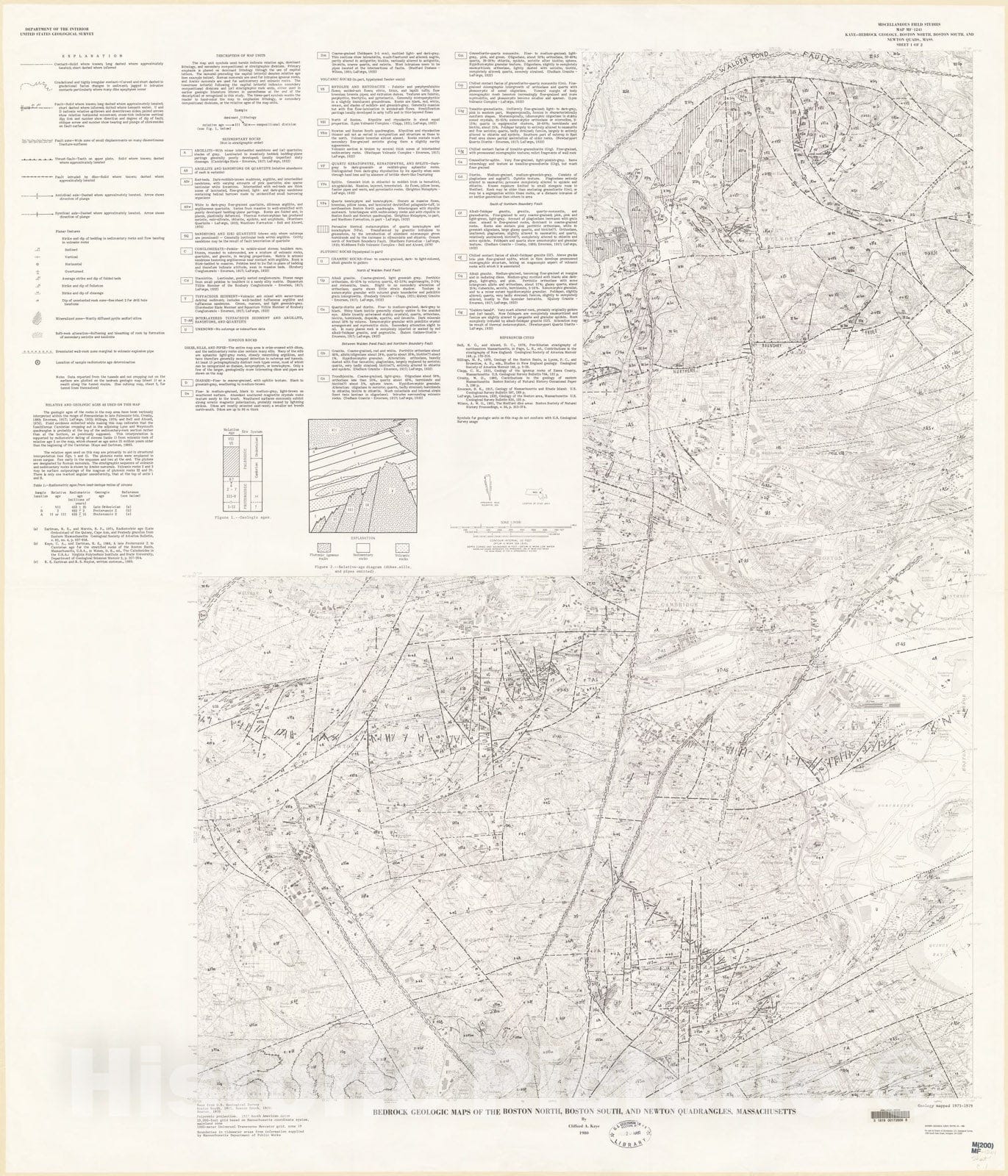 Map : Bedrock geologic maps of the Boston North, Boston South, and New ...