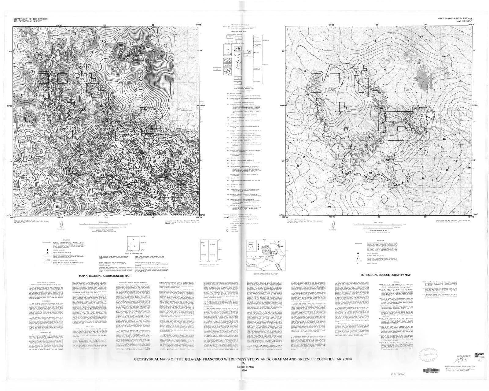 Map : Geophysical maps of the Gila-San Francisco Wilderness Study Area ...