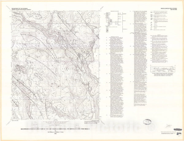 Map : Reconnaissance geologic map of the Las Tablas quadrangle, Rio Ar ...