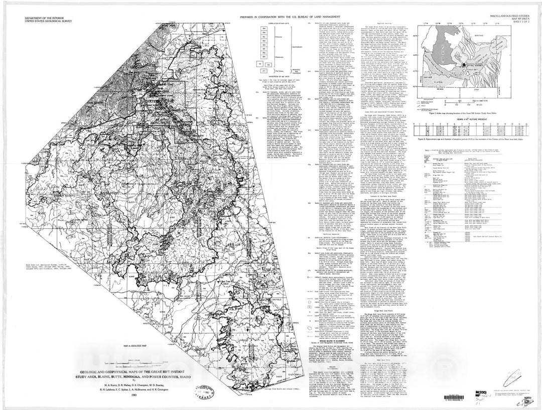 Map : Geologic and geophysical maps of the Great Rift Instant Study Ar ...