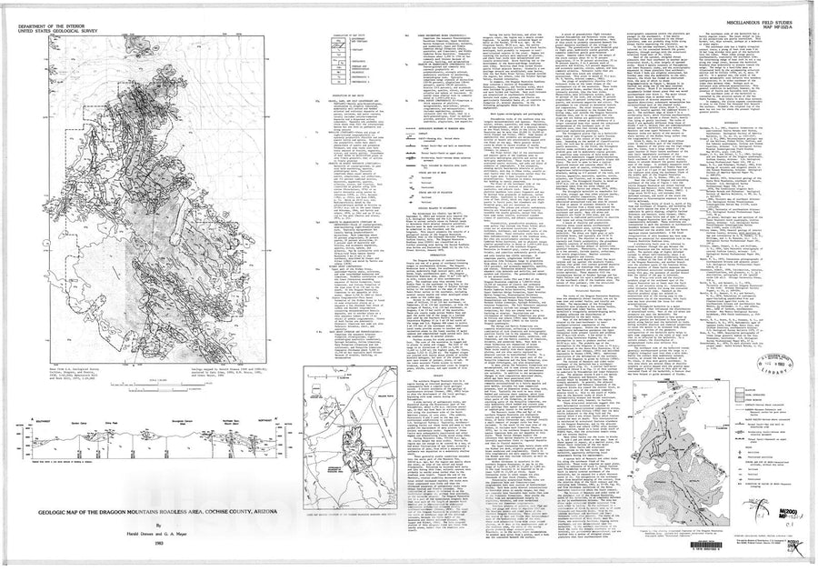 Map : Geologic map of the Dragoon Mountains Roadless Area, Cochise Cou ...