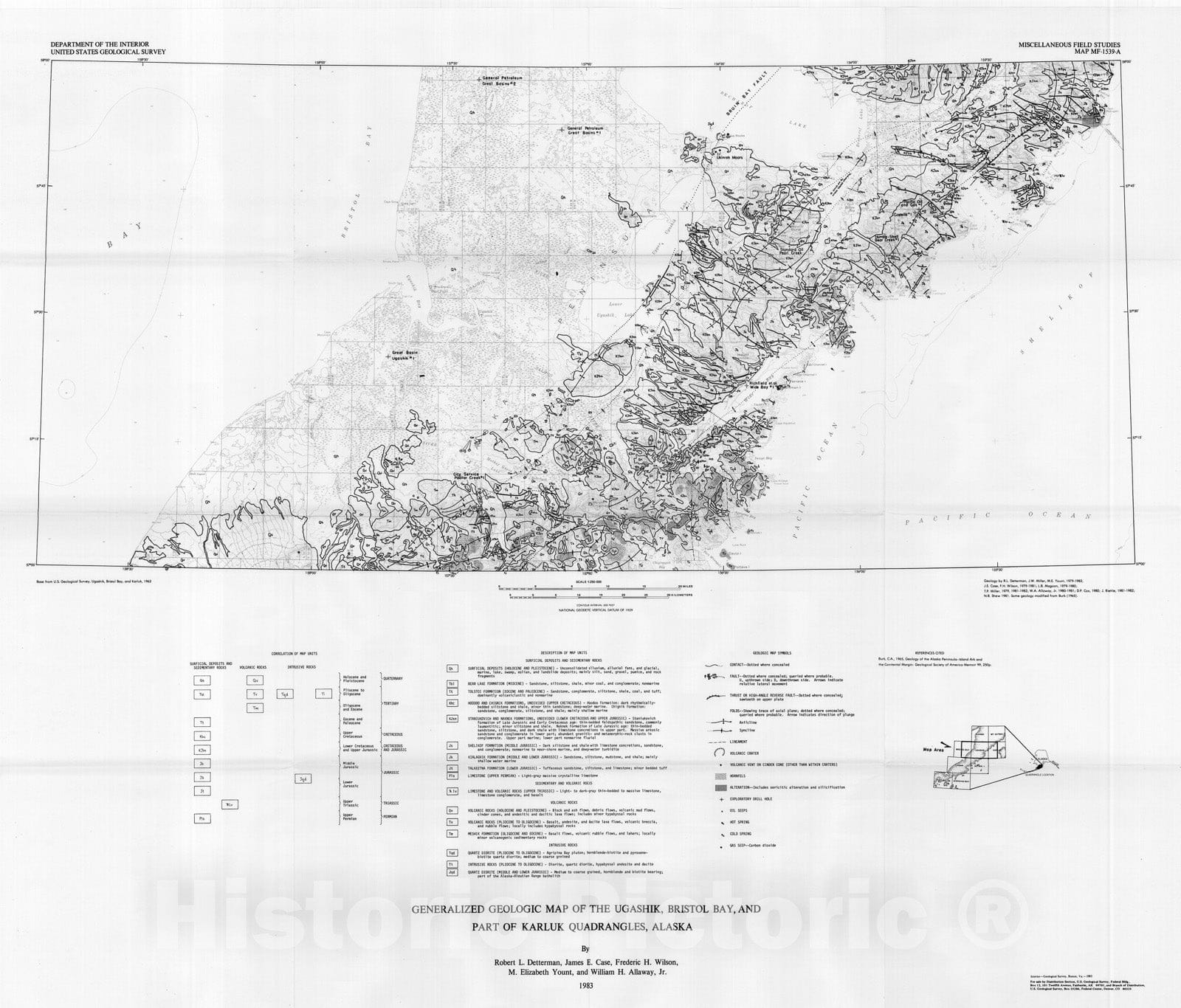 Map : Generalized geologic map of the Ugashik, Bristol Bay, and part o ...